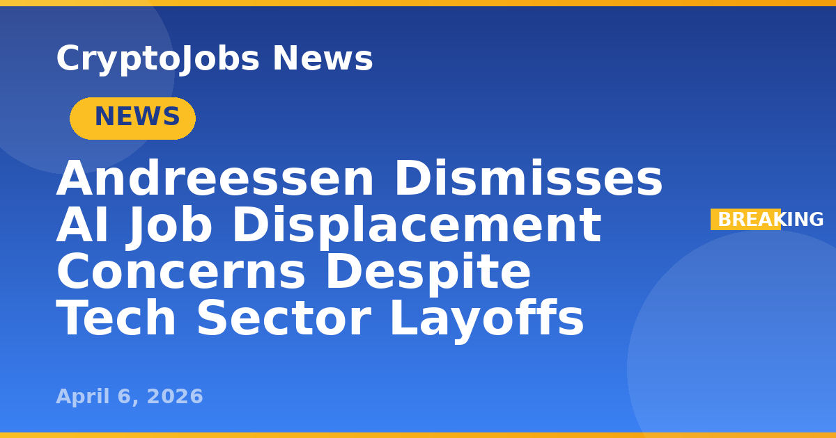 Andreessen Dismisses AI Job Displacement Concerns Despite Tech Sector ...