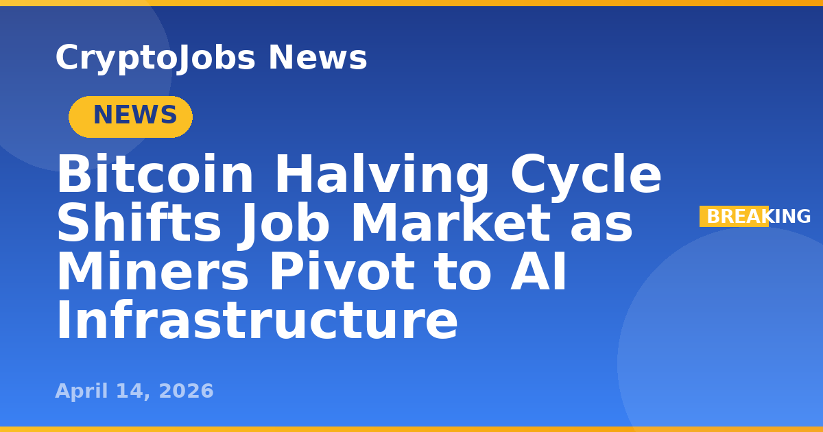 Bitcoin Halving Cycle Shifts Job Market as Miners Pivot to AI ...
