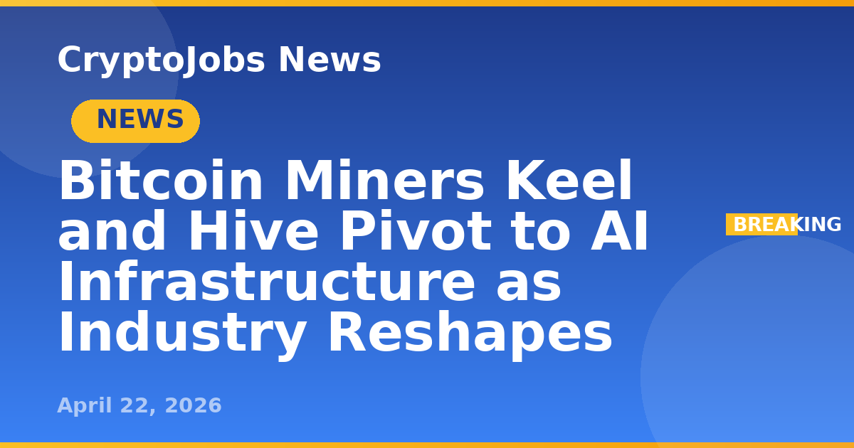 Bitcoin Miners Keel and Hive Pivot to AI Infrastructure as Industry ...