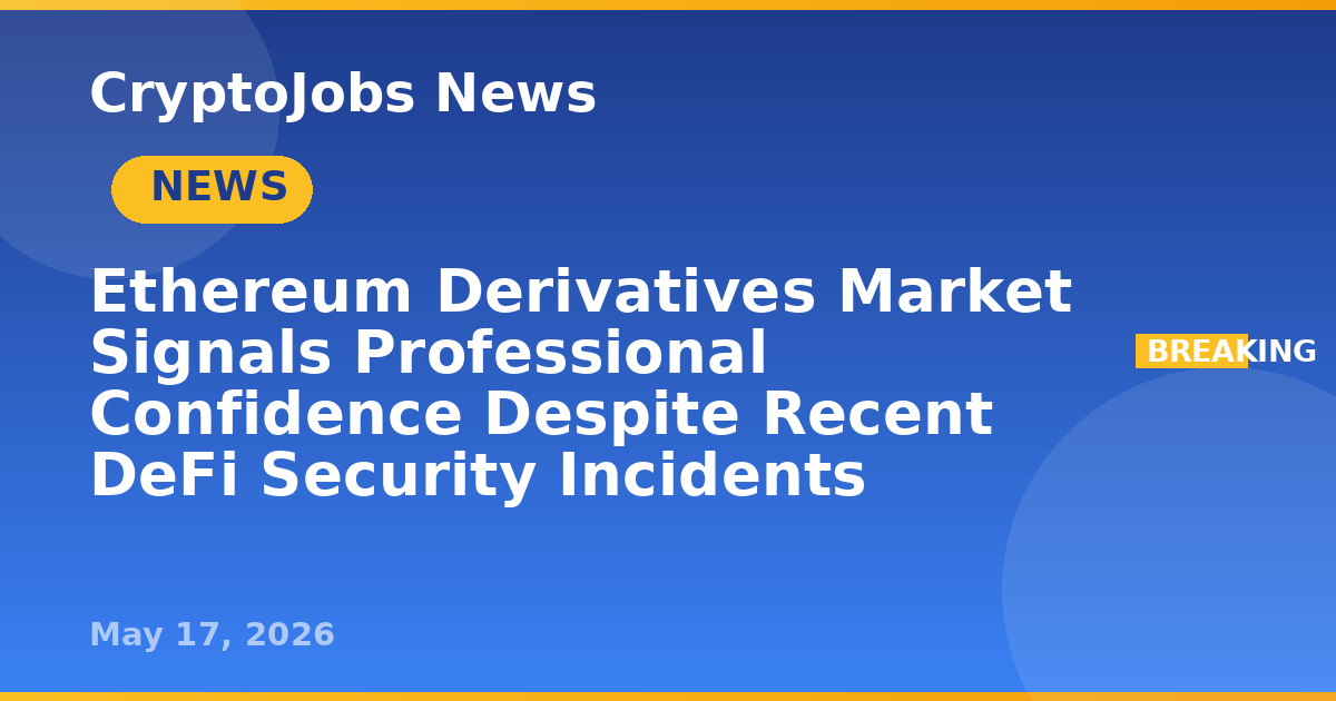 Ethereum Derivatives Market Signals Professional Confidence Despite ...