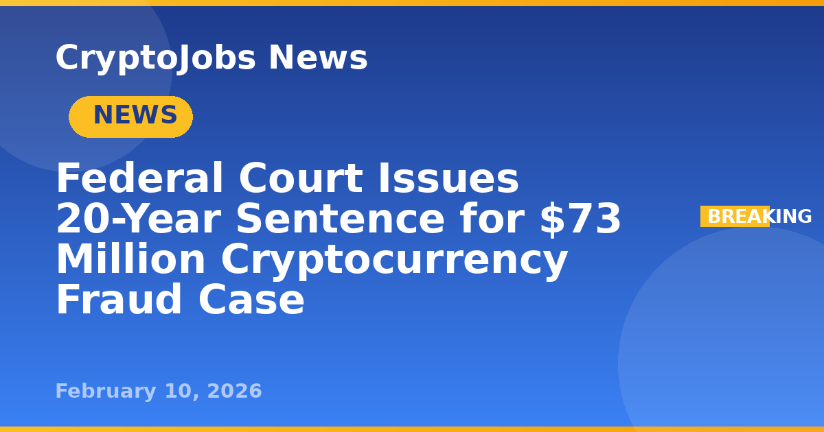 Federal Court Issues 20-Year Sentence for $73 Million Cryptocurrency ...