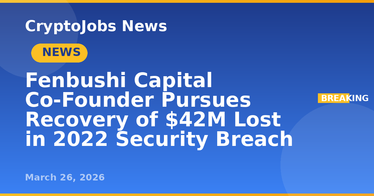 Fenbushi Capital Co-Founder Pursues Recovery of $42M Lost in 2022 ...