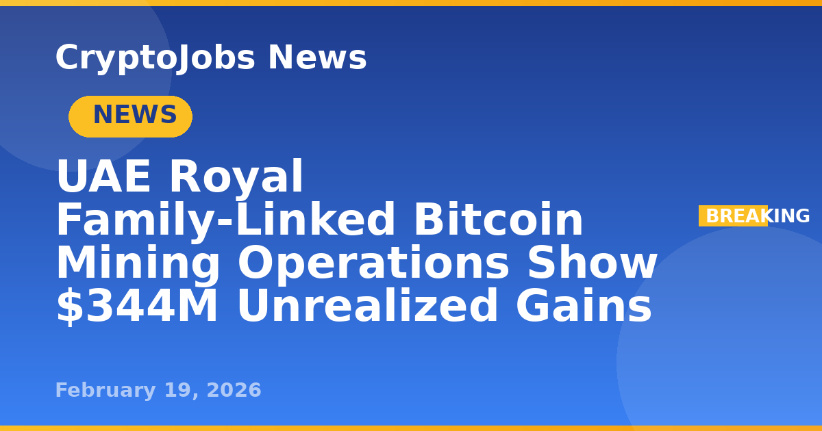 UAE Royal Family-Linked Bitcoin Mining Operations Show $344M Unrealized ...