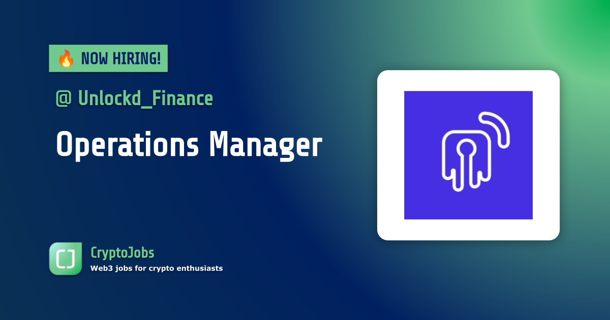 Operations Manager Job at Unlockd
