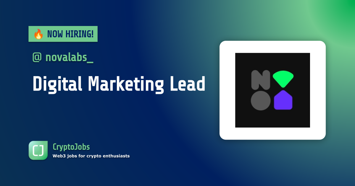 Digital Marketing Lead Job at Nova Labs