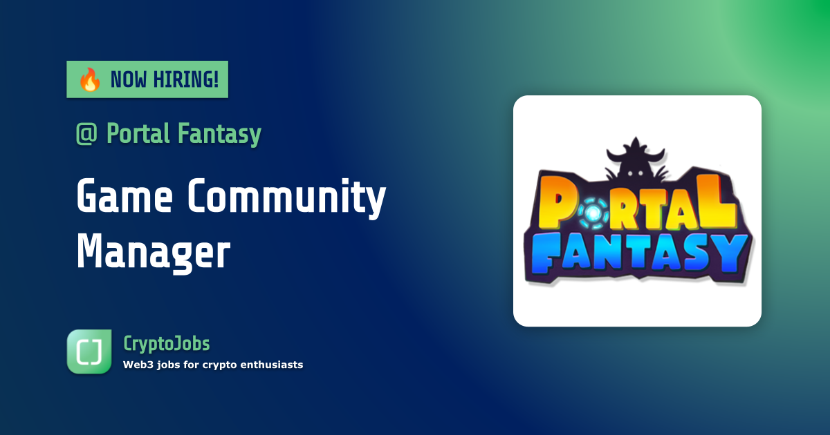 Game Community Manager Job at Portal Fantasy