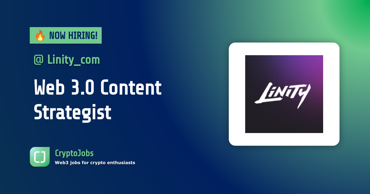 Web 3.0 Content Strategist Job at Linity