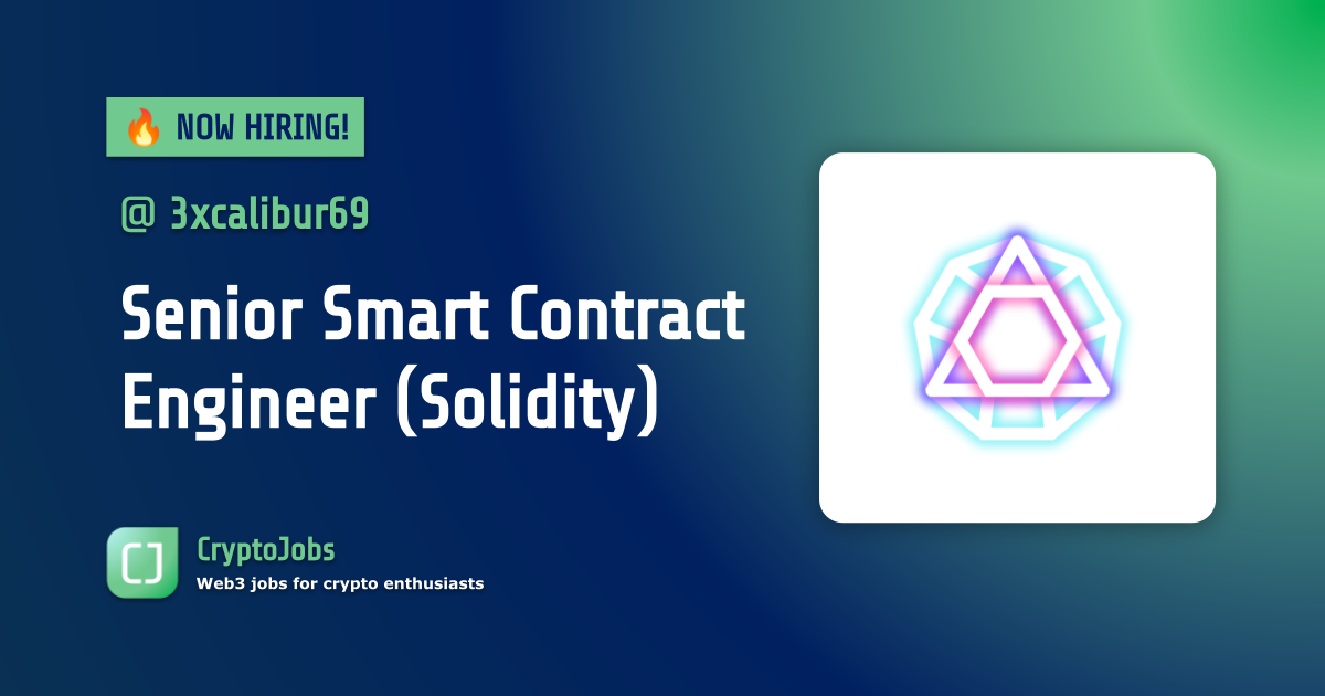 Senior Smart Contract Engineer (Solidity) Job at 3six9 Innovatio