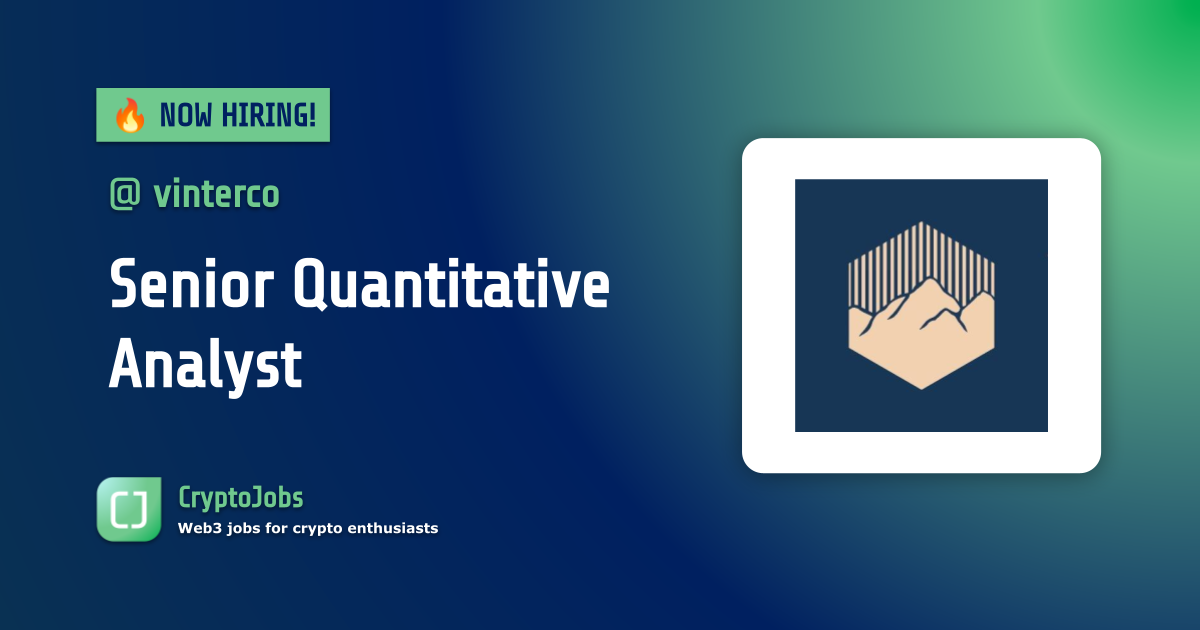 Senior Quantitative Analyst Job at Vinter